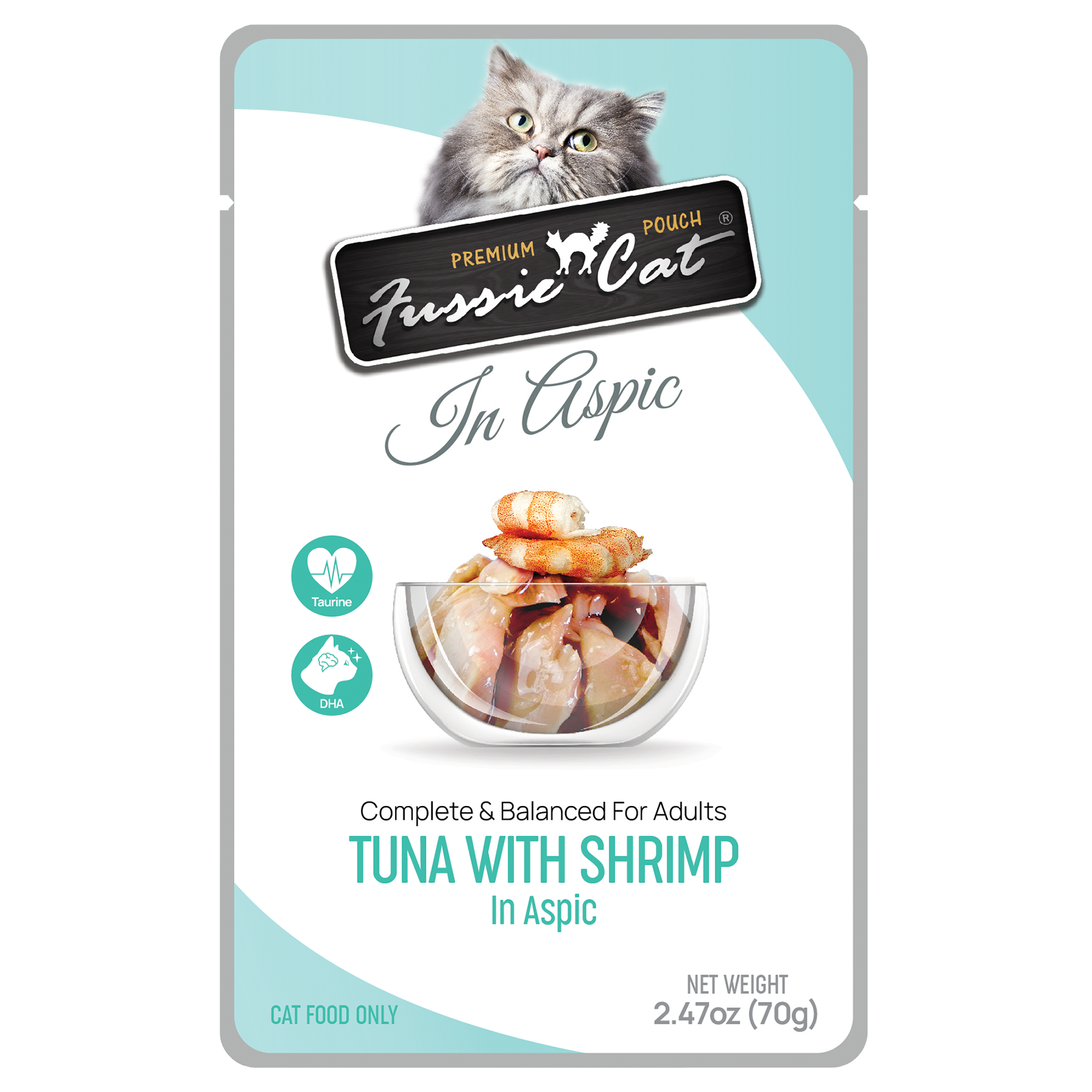 Tuna with Shrimp in Aspic Pouch Recipe - Fussie Cat